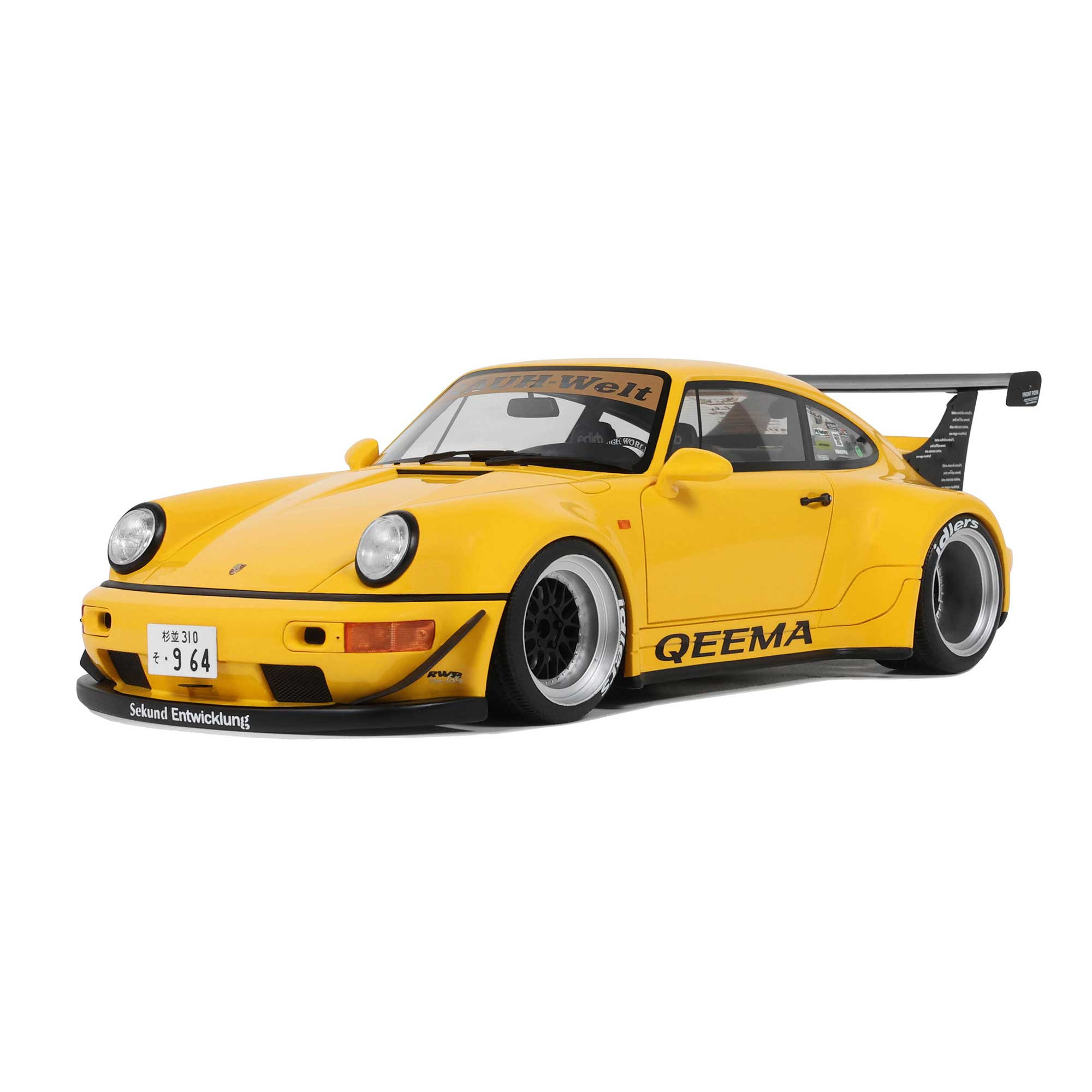 Porsche 911 RWB Qeema 1:18 Modellauto Miniatur 1/18 Yellow Gelb GT492 ...